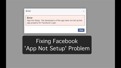 Solved Facebook App Not Setup Error Youtube