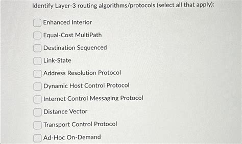 Solved Identify Layer 3 Routing Algorithms Protocols Chegg