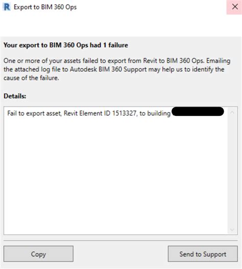 Fail To Export Asset When Exporting A Model From Revit To Bim 360 Ops