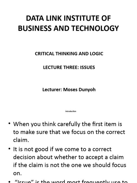 Critical Thinking Lecture Three Pdf Argument Evidence