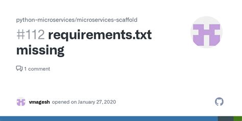 Requirementstxt Missing · Issue 112 · Python Microservices