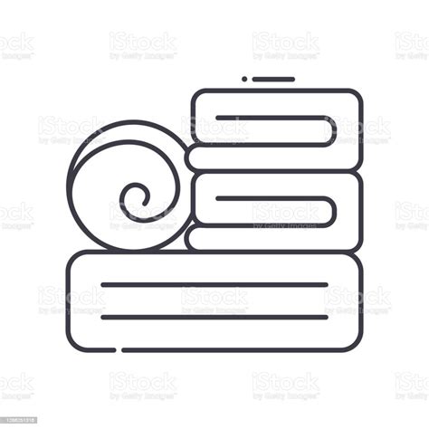 수건 아이콘 선형 격리 된 그림 얇은 줄 벡터 웹 디자인 기호 흰색 배경에 편집 가능한 스트로크와 개요 개념 기호 가축에 대한 스톡 벡터 아트 및 기타 이미지 Istock