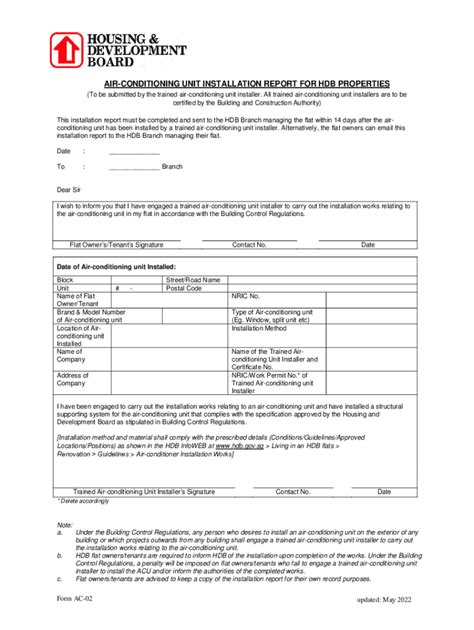 Air Conditioning Installation Report Fill Out And Sign Online Dochub