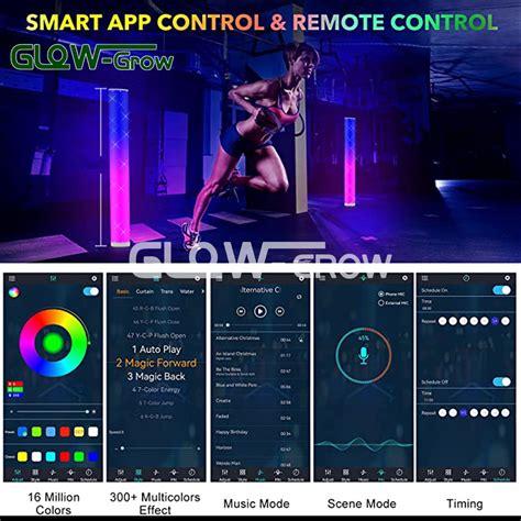 RGB Color Changing Mood Lighting Dimmable LED Modern Corner Floor Lamp With IR Remote Metal