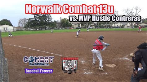 Norwalk Combat 13u Vs Mvp Hustle Contreras 3192023 Youtube