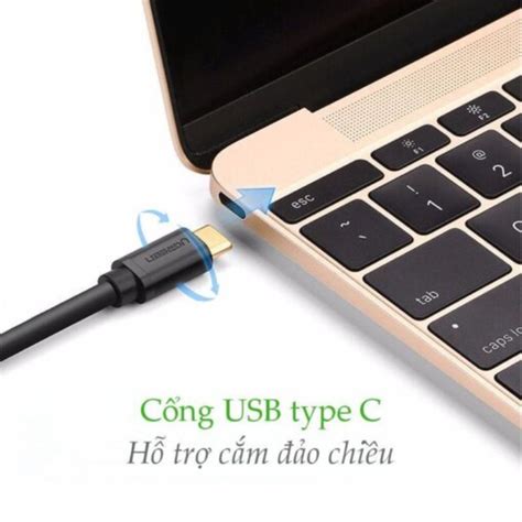 Cáp sạc nhanh 1m USB 3 0 sang USB type C Ugreen US184 30934 màu đen mạ kim loại chống hoen gỉ