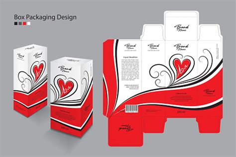 상자 화장품 보충 스파 아름다움 식품 머리 피부 로션 의학 크림포장 템플릿 빨간색 3d 상자 모형 제품 디자인 크리에이티브 아이디어 발렌타인 데이 컨셉 붉은 심장 벡터