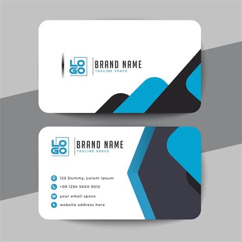 추상적인 파란색 방문 카드 레이아웃 디자인 템플릿 프리미엄 벡터