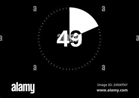 1 Minute Countdown Timer With Radial Animation 60 Seconds White Countdown On A Black Background