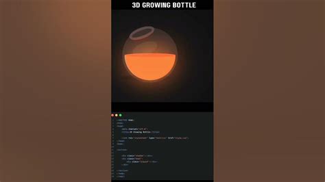 3d Glowing Bottle Html Css Javascript Youtubeshorts Webdesign