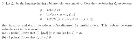 3 Let Ls Be The Language Having A Binary Relation