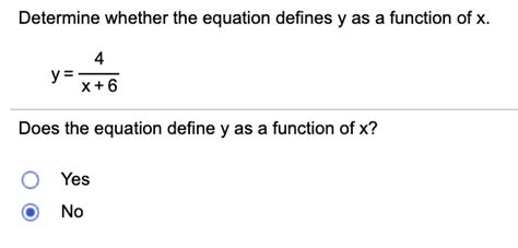 Solved Determine Whether The Equation Defines Y As A Chegg Com