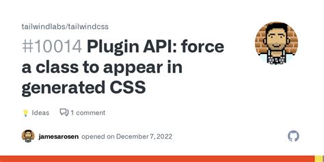plugin api force a class to appear in generated css · tailwindlabs