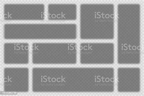 사실적인 직사각형 그림자 모음입니다 투명한 정사각형 페이지 구분선 디자인 요소 프레임 테두리 템플릿입니다 벡터 그림 3차원 형태에 대한 스톡 벡터 아트 및 기타 이미지