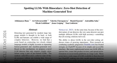 Vlad Bogolin On Linkedin Paper Page Spotting Llms With Binoculars