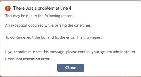 An Exception Occurred While Parsing The Date Time In The Course Implementing Back Office