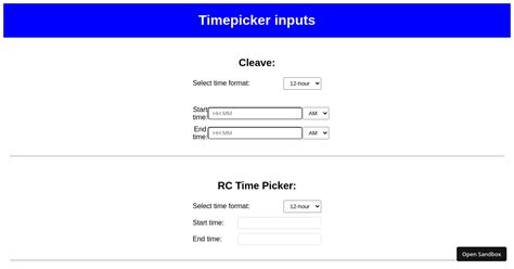 React Ts Time Input Sandbox Forked Codesandbox
