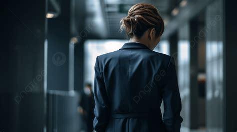 복도를 따라 걷고 비즈니스 정장에 사업가 양복을 입은 여성의 뒷모습 고화질 사진 사진 드레스 셔츠 배경 일러스트 및 사진 무료 다운로드 Pngtree