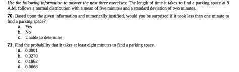 Solved Use The Following Information To Answer The Next