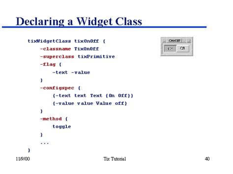 Declaring A Widget Class