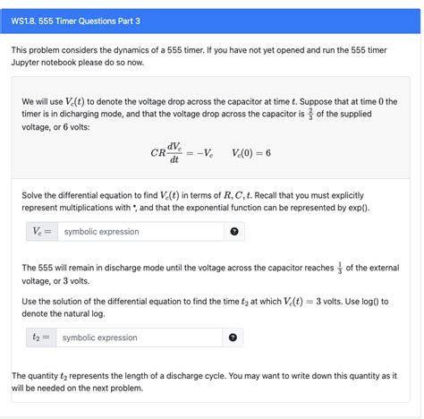 Solved This Problem Considers The Dynamics Of A 555 Timer