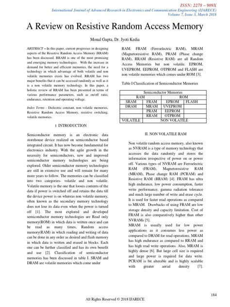 review of rram pdf pdf random access memory flash memory