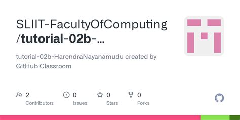 GitHub SLIIT FacultyOfComputing Tutorial B HarendraNayanamudu Tutorial B