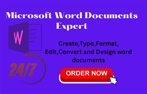 Create Edit Format Design And Type Microsoft Word Documents By