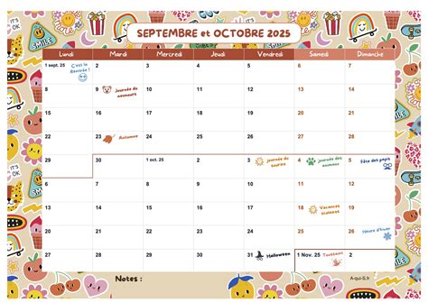 Le Calendrier De La Rentrée Septembre Octobre 2025