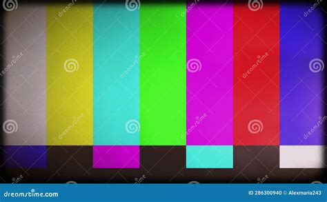 Smpte Color Bars With Effect Kinescope Retro Tv Flashing Picture Of An