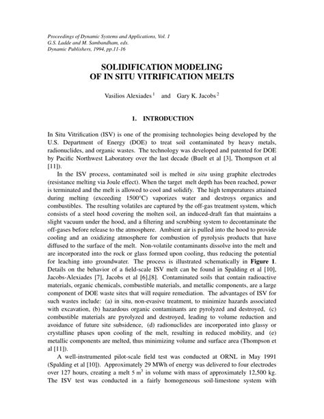 Pdf Solidification Modeling Of In Situ Vitrification Melts