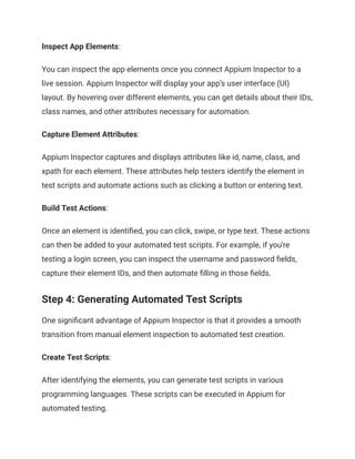 A Comprehensive Guide To Using Appium Inspector For Automated Mobile App Testing Pdf Operating
