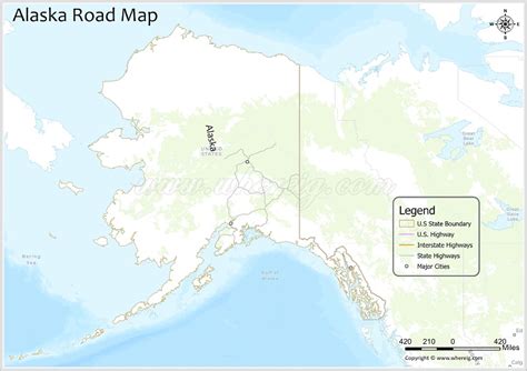 Alaska Road Map Interstate Highways Us Routes And State Roads