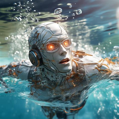 Premium Photo Robot Swimming In Water