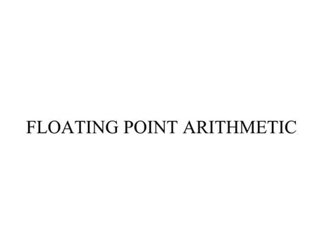 Ieee Floating Point Representation Pptx