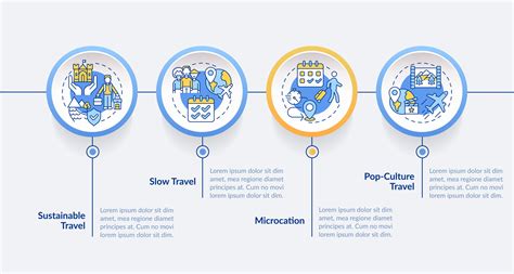 Travel Trends Blue Circle Infographic Template Tourism Data Visualization With 4 Steps