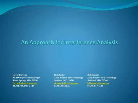 Ppt An Approach For Interference Analysis Powerpoint Presentation Free Download Id 2660182