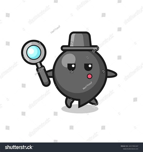 Comma Symbol Cartoon Character Searching Magnifying Stock Vector