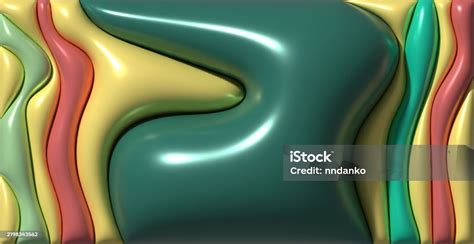 반짝이는 매끄러운 표면을 가진 다양한 다색 물결 모양 3d 렌더링 일러스트레이션 0명에 대한 스톡 사진 및 기타 이미지 0명 곡선 노랑 Istock