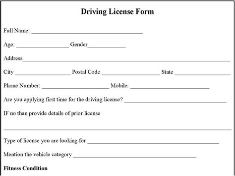 Driving License Form Editable Pdf Forms