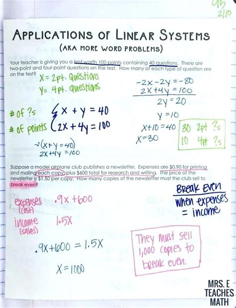 Awesome Linear Equations Word Problems Printable Worksheet Db Excel