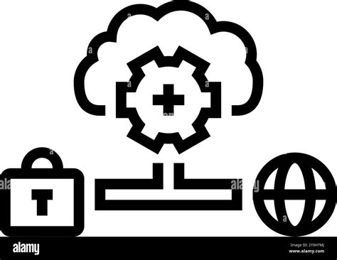 Hybrid Cloud Computing Line Icon Vector Illustration Stock Vector Image And Art Alamy