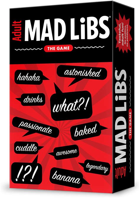 Adult Mad Libs The Game Continuum Games