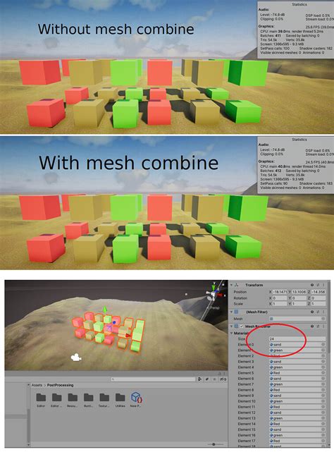 Issue With Combining Meshes With Multiple Materials Unity Engine