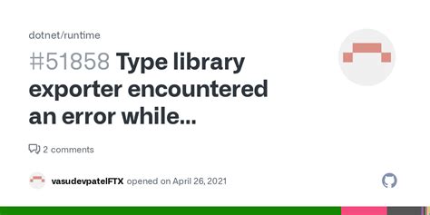 Type Library Exporter Encountered An Error While Processing Error