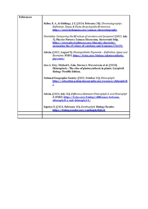 Writing Lab Report Bio SB025 References Keller R A Giddings J C 2024 February 28