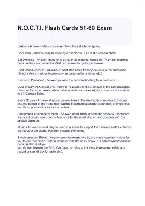 N O C T I Flash Cards 51 60 Exam 2024 Questions With Correct Answers Nocti Stuvia Us