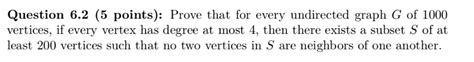 solved question 6 2 5 points prove that for every undirected graph