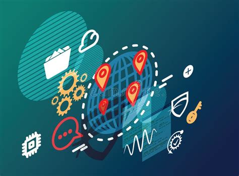 Global Connectivity Illustrated By A Modern World Map Technology Backdrop Stock Illustration