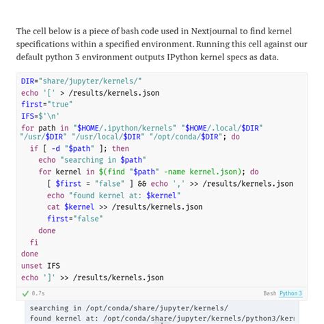 Jupyter Kernel Detection Nextjournal
